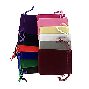 Palmhomee Pack of 48 Velvet Drawstring Bags Gift Bag Velvet Pouch For Jewelry Wedding and Party Favor (2.8x3.6 Inch, Mixed Colors)
