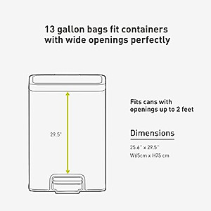 EKO Easy-Dispense Roll of 60 Count Extra-Strong Drawstring Kitchen Trash Bags - 13 Gallon Garbage Bags (40L-60L) 60 pack