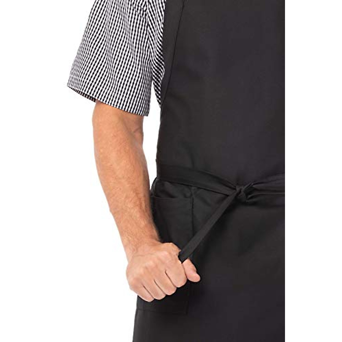 Chef Works Unisex Cross-Back Bib Apron, Black, One Size