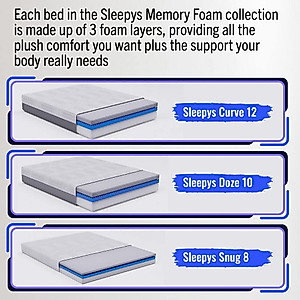 Sleepy's by Mattress Firm | Memory Foam Doze RV Mattress | Queen Size 60" x 75" | 10" Medium Comfort | Pressure Relief | Eco Friendly