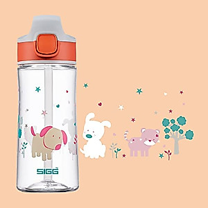 SIGG - Kids Miracle Water Bottle - Puppy Friends - Lightweight Tritan with Leak-Proof Lid - One Hand Children's Drink Bottle - 15 Oz (8731.80)