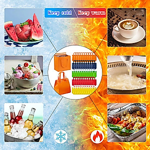 FUYCIEUM 50 Pcs Insulated Take Away Bags, 9.5 x 9.5 x 6 Inch Thermal Insulation Food Bag, Delivery Cooler Bag for Pizza Coffee Milk Hot Cold Food Catering Restaurant Picnic, Multicolor