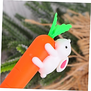 STOBOK Gel Pen Rabbit Carrot Shape 20pcs 0.5mm Black Ink Pens for Students Office