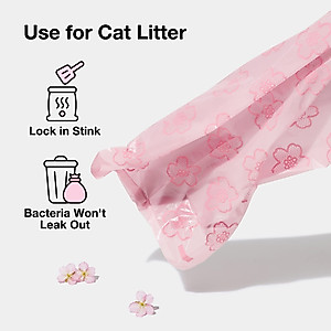 VETRESKA Cherry Blossom Scented Dog Poop Bags, Leak Proof, Extra Thick and Large Dog Waste Bags for Dog Walking and Cat Litter, 20 Refill Rolls, 300 Bags, Pink