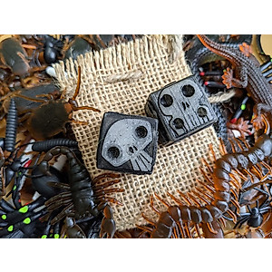 Oogie Boogie's Dice Glow in The Dark Skull Dice Set of 2 with Dice Bag Perfect for Halloween, The Nightmare Before Christmas