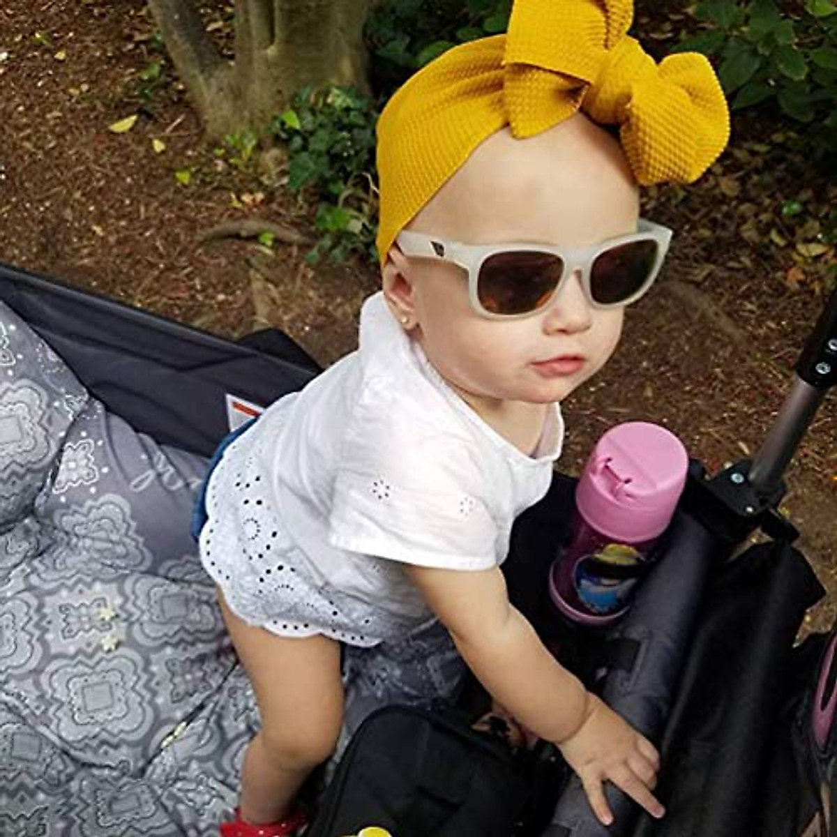 inSowni 9 Pack Solid Big Bow Stretchy Headbands Hair Accessories for Baby Girls Toddlers Kids