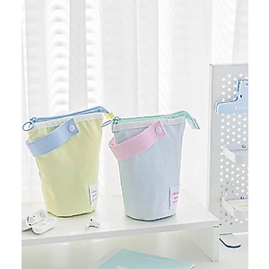 TANG QIRA Big Capacity Pencil Pen Case Office College Large Storage High Capacity Bag Stang up Pouch Holder Box Organizer, Cosmetic Bag, Cute Stationary Gift (Green)