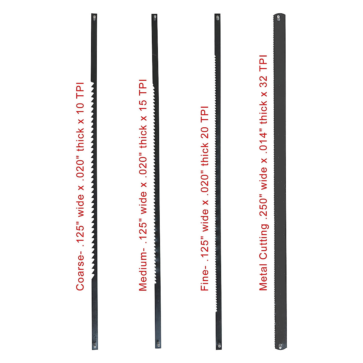 FOXBC 6-1/2 Coping Saw Blade Assortment with 10 TPI, 15 TPI, 20 TPI, 32 TPI - 48 Pack