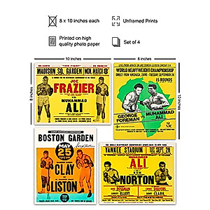 Muhammad Ali Wall Art Poster Set - Bar Wall Decor - Gym Wall Decor - Motivational Sports Decor - African American Wall Art - Man Cave Decor - Boxing Posters- Gifts for Men Boys - Black Art