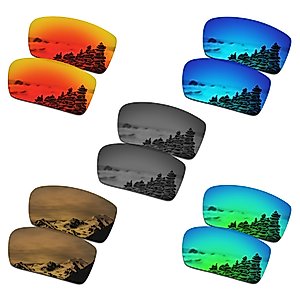 SmartVLT Set of 5 Men's Replacement Lenses for Oakley Gascan OO9014 Sunglass Combo Pack S02