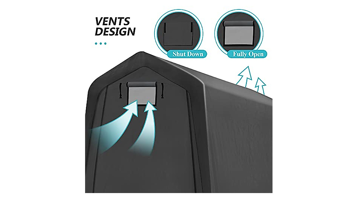 QZEN 6x7ft Portable Outdoor Storage Shelter - Durable & Easy