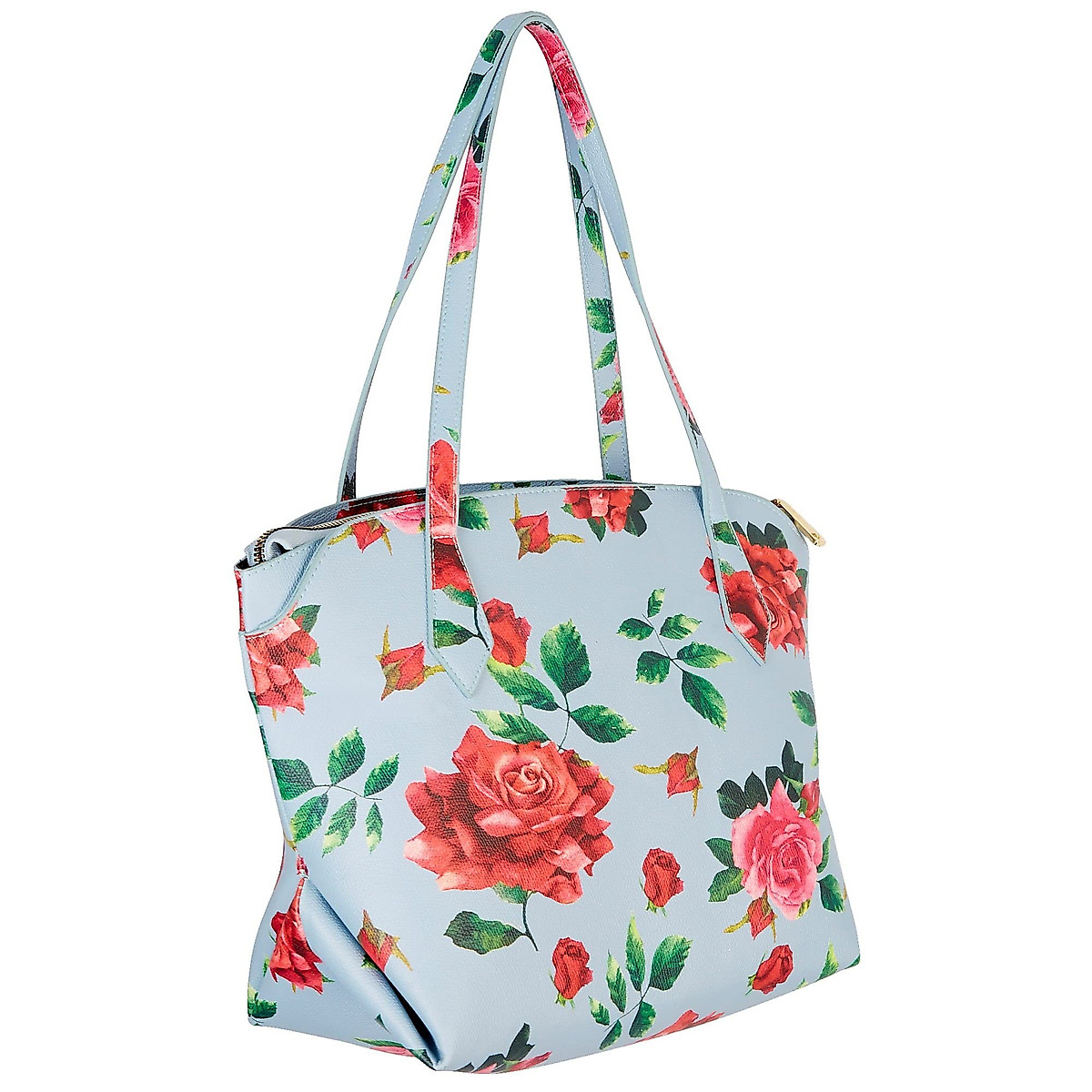 Betsey Johnson Greer Floral Print Vegan Leather Tote Bag One Size Blue multi