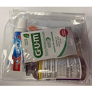 12 pcs Travel Essential Oral Care Kit, TSA Approved Content in Clear Waterproof Bag - Adult