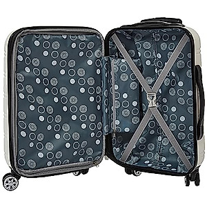 Rockland Melbourne Hardside Expandable Spinner Wheel Luggage, White, 2-Piece Set (20/28)