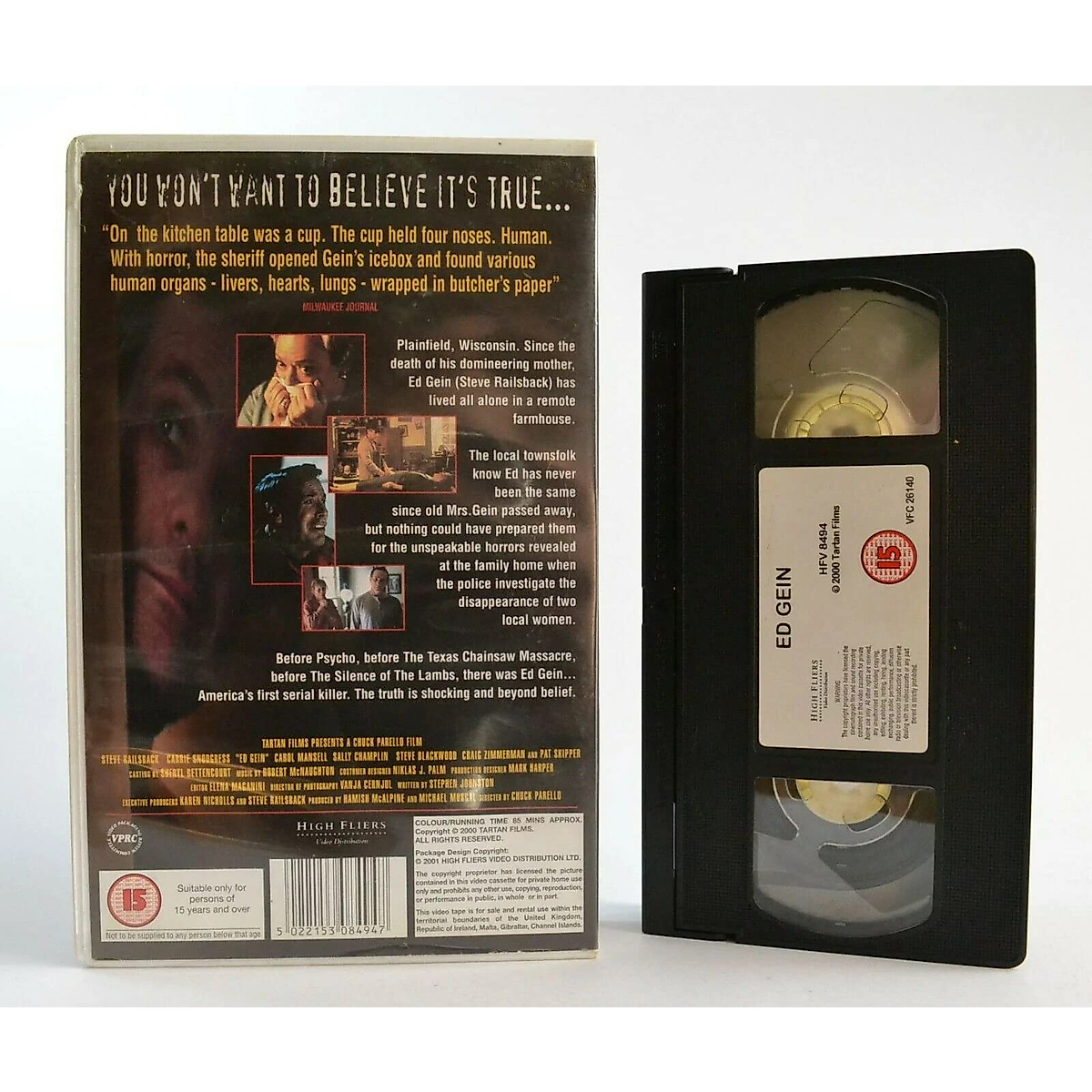 Ed Gein: Based On True Events - Psychotic Serial Kiler - Large Box - Pal VHS