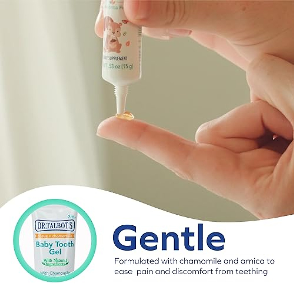 Dr. Talbot's Baby Tooth Gel for Sore Gums, Naturally Inspired, .53 Oz, Benzocaine Free, Belladonna Free