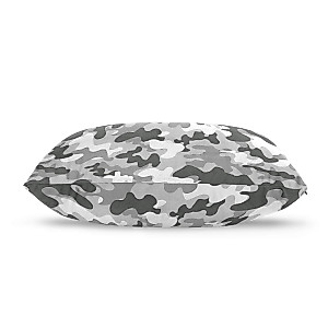 Enzenon Pillow Cases Standard Size with Zipper Cotton Print Camo Gray Super Soft Cozy Pillow Covers 16x24 Inches