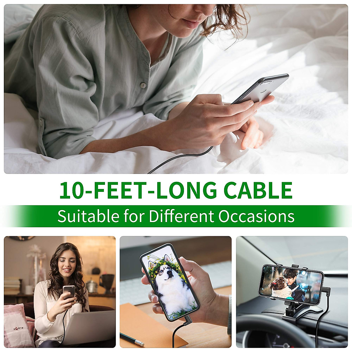 Kuject USB A to USB C Link Cable for Oculus Quest 2 / Quest 1 10FT High Speed Data Transfer Function Extender for Oculus Quest VR Headset and Gaming PC Fast Charging Cable Compatible for USB C Charger