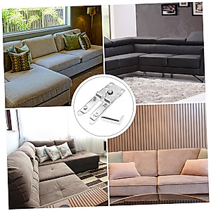 TIDTALEO 2pcs Sectional Connectors Interlocking Sectional Clips Handle Sectional Sofa Interlocking Sectional Sofa Parts Sectional Couch Connector Screws Holder Metal Armrest Iron