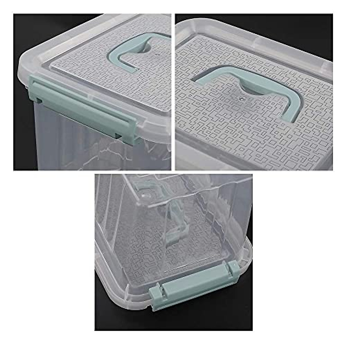 Sosody 6 L Plastic Clear Storage Bins, Small Clear Latch Storage Boxes, 6-Pack