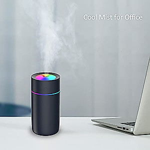 Mini Humidifier, Cool Mist Portable Mini USB Humidifier for Plants Car Baby Bedroom with Auto Shut-Off, Best Personal Humidifier (Black-320ML)