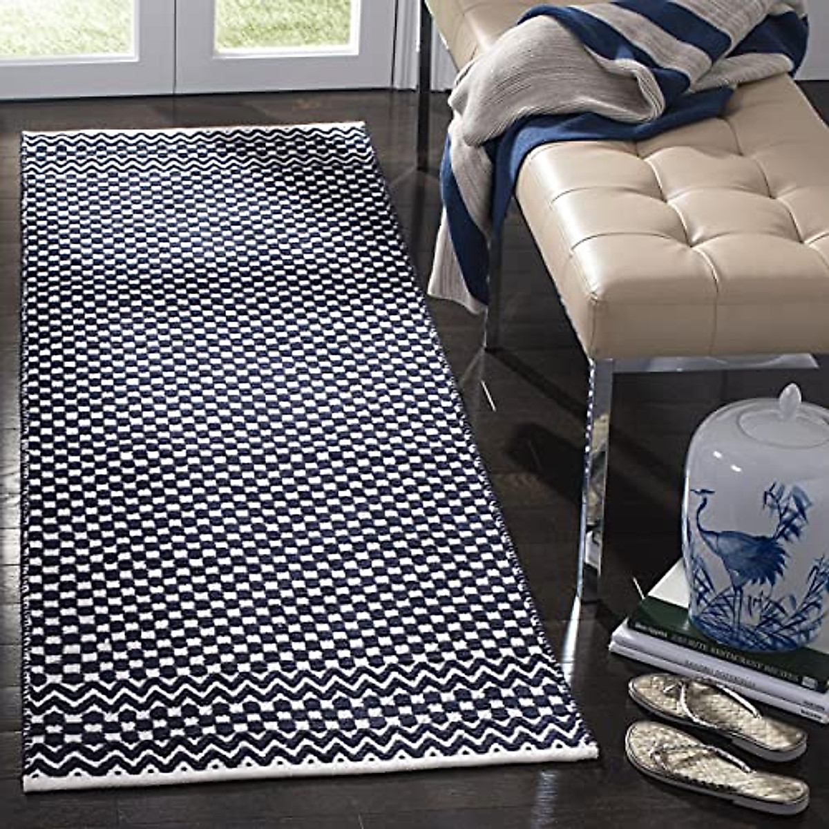 SAFAVIEH Boston Collection 5' x 8' Taupe BOS686E Handmade Flatweave Cotton Area Rug