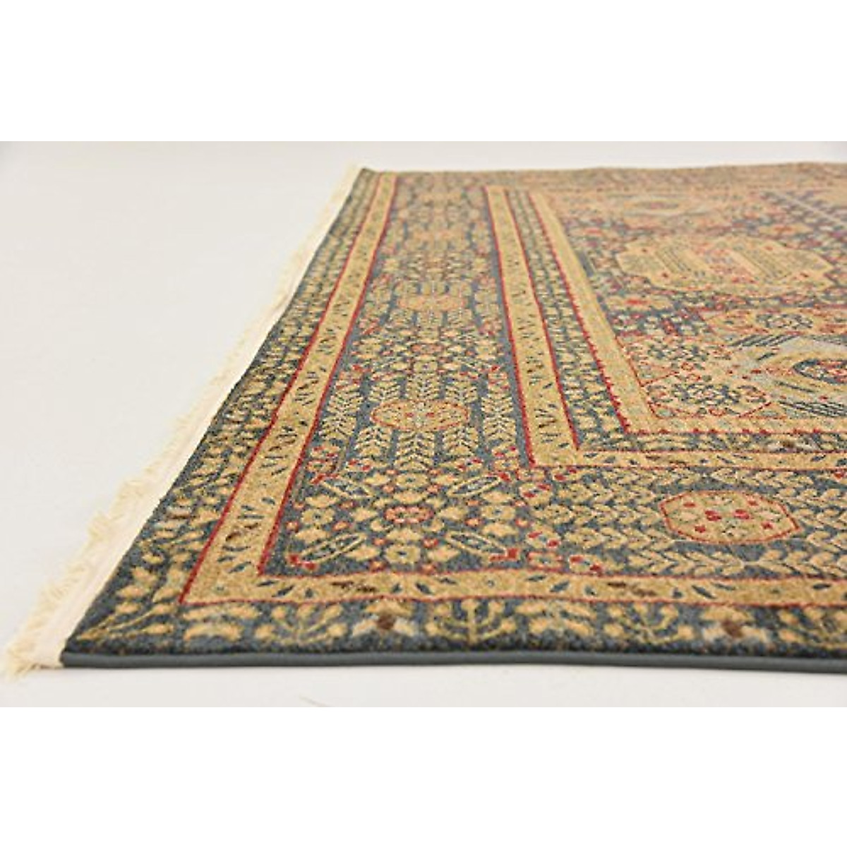 Unique Loom Palace Collection Traditional, Southwestern, Medallion, Geometric Area Rug, 9' 0" x 12' 0", Navy Blue/Tan