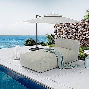 OPEAK Patio Furniture Chaise Lounge Chair Outdoor Reclining Chair Garden Pool Lounge Chairs for Outside Sunbathing Recliners Outdoor Bed Beach Chaise Lounge Chair Sunbed (Light Green, 70'' Length)