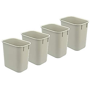 Acrimet Wastebasket Bin 13QT (Plastic) (Light Gray Color) (Set of 4)