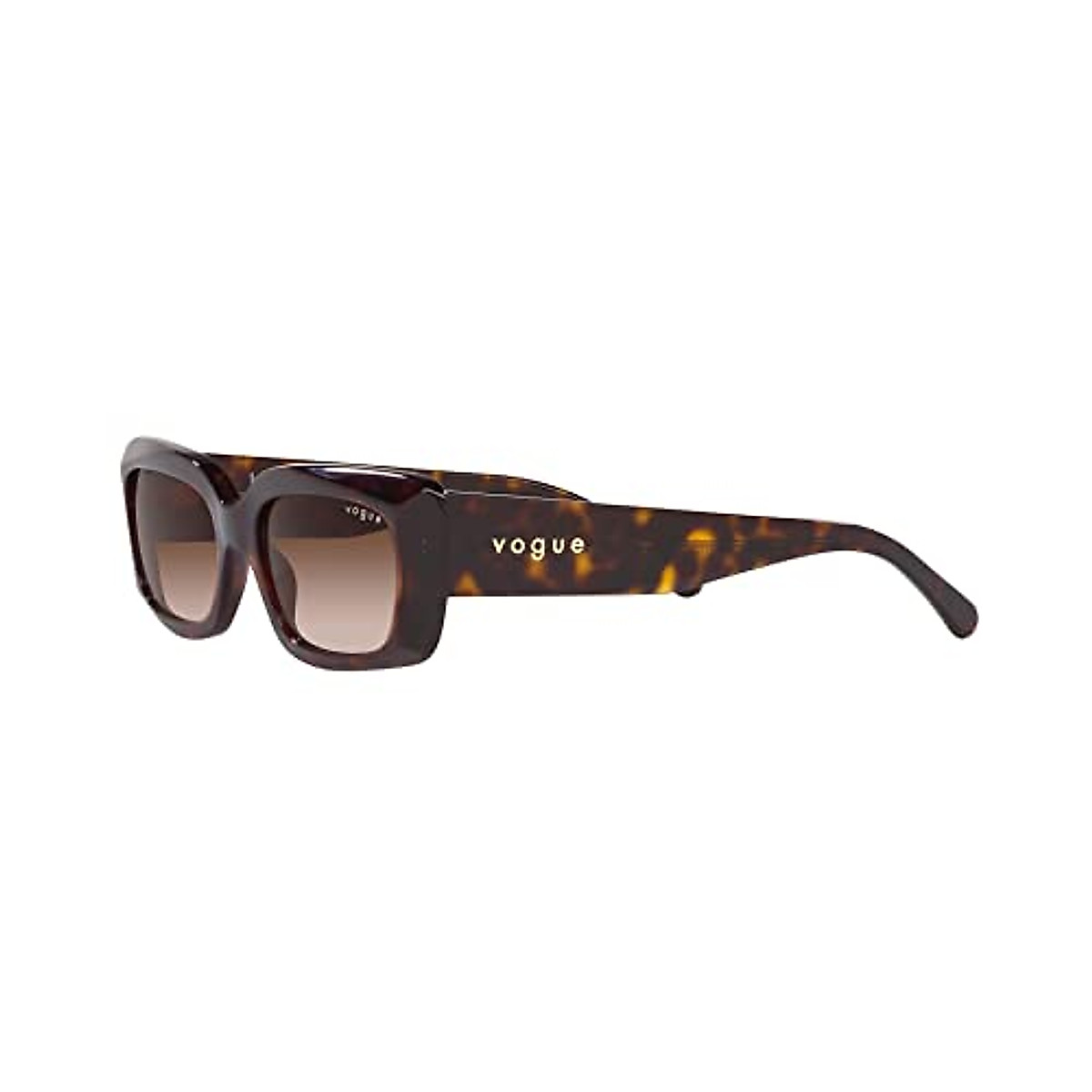 Vogue Eyewear Women's VO5440S Square Sunglasses, Dark Havana/Brown Gradient, 52 mm