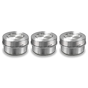 LEADUP 18/8 Stainless Steel Leakproof Dips Condiment Containers(1.5 oz),Set of 3,Salad Dressing/Sauces/Snacks Food Storage Containers for Lunch Box Picnic Travel Durable Eco Friendly Reusable