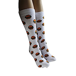 Gears Out Hamburger Socks - Weird Socks for Men and Women Grilling Fun BBQ Gifts Unisex Funny Burger Socks Teens Outdoor Grill Ideas Stocking Stuffers for Dads Meat