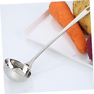 LABRIMP Stainless Steel Ladle with Pouring Spout Multi Purpose Soup Ladle for Canning and Serving Metal Soup Spoon for Kitchen Use for Soups and Sauces