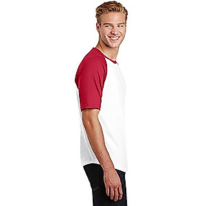 Sport Tek Short Sleeve Colorblock Raglan T-Shirt. T201 White/Red S