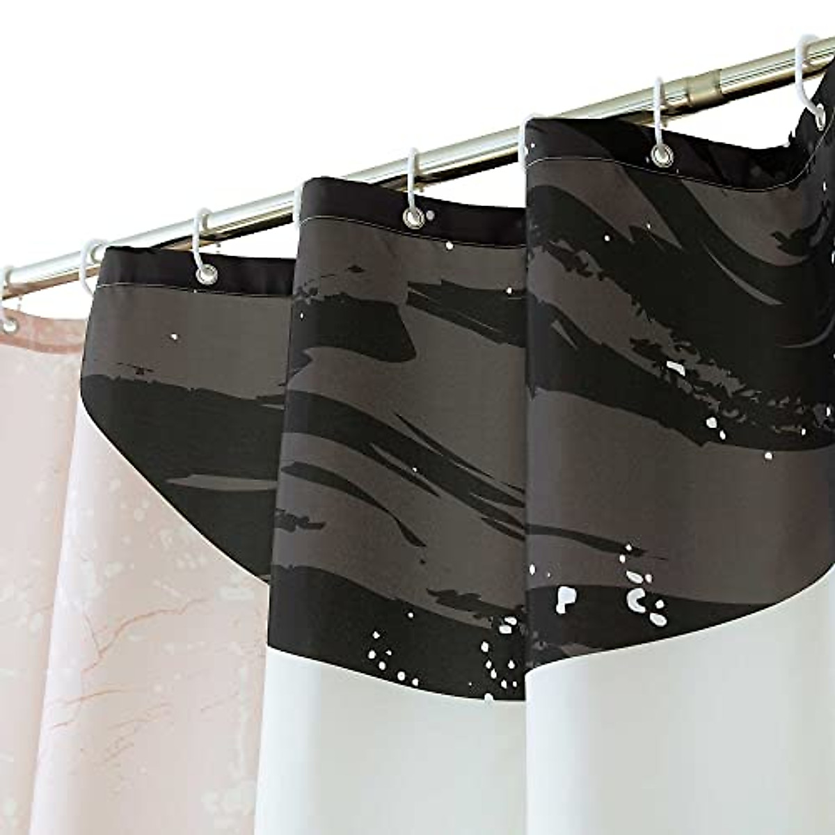 GiuMsi 72"X72" Boho Mid Century Black and White Shower Curtain Sets with Tassel Pendants Arch Sun Modern Minimalistic Leaves Bathroom Curtains Waterproof Durable Ployester 12 Hooks Home Decorations