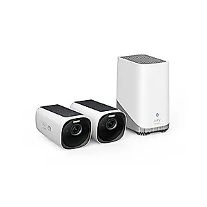 eufy Security eufyCam S330 (eufyCam 3) 2-Cam Kit, Security Camera Outdoor Wireless, 4K Camera with Solar Panel, Forever Power, Face Recognition AI, Expandable Local Storage up to 16TB, No Monthly Fee