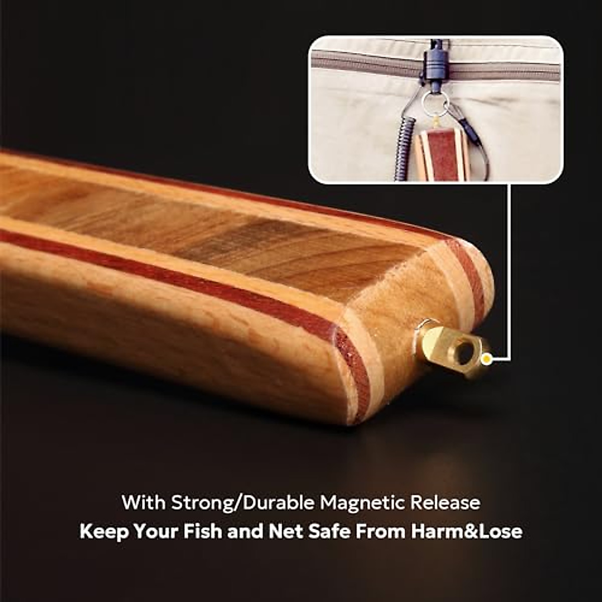 SF Fly Fishing Landing Soft Rubber Mesh Trout Catch and Release Net with Black Magnetic Net Release Combo Kit (Clear A Combo Small Holes)