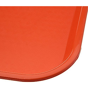 Carlisle FoodService Products Cafe Plastic Fast Food Tray, 14" x 18", Orange, (Pack of 12)