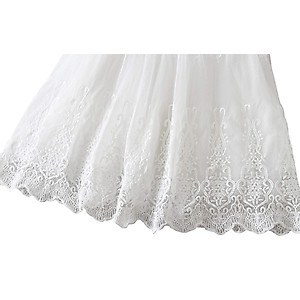 DINGDONG'S CLOSET Baby Toddler Girls Christening Baptism Embroidered Dress with Bonnet 2Pieces Grown Outfit(18Months) Ivory