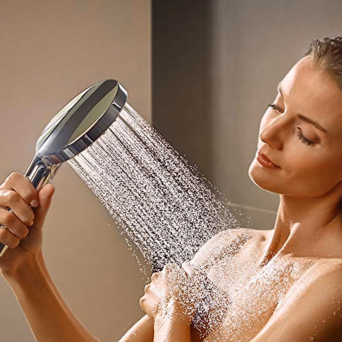hansgrohe Raindance Select S Easy Install 5-inch Handheld Shower Head Modern 3 -Spray PowderRain, Rain, Whirl 26037001