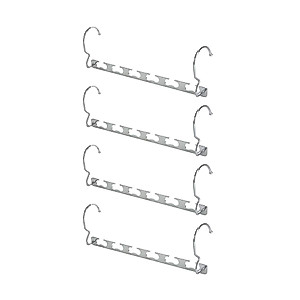 TOPIA HANGER Closet Hangers Space Saving, Heavy Duty Chrome Clothes Hanger Organizer, Multifunctional Hangers for Closet with Wider Wavy Slots and Hooks 4pcs, CT11C