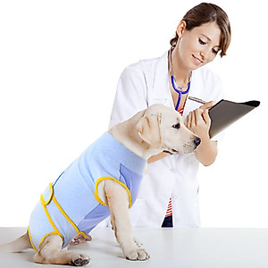 ROZKITCH Dog Surgery Recovery Suit, Onesie Breathable Abdominal Wound Skin Problems, Puppy Cone Collar Alternative, Anti Licking Professional Surgical Recovery Costume After Spay, No Harassment