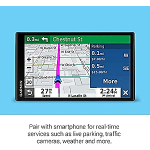 Garmin DriveSmart 65 & Traffic: GPS Navigator with a 6.95 inches Display, Hands-Free Calling, Included Traffic alerts and Information to enrich Road Trips (Renewed)