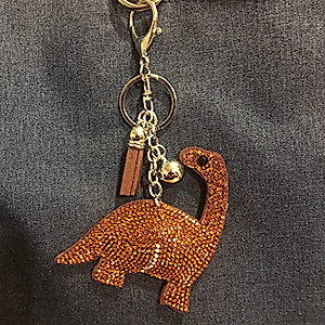 Bling Dinosaur Keychain Accessories for Women, Cute Keychains for Women, Purse Charms for Handbags, Car Keys Keychain