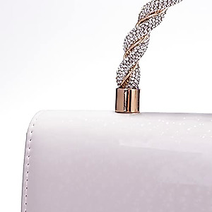 ZHANNI Women's Evening Bag Party Clutches Wedding Purses Cocktail Prom Handbags (Beige)