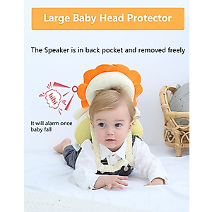 Head Safety Protector Pad for Baby Toddler Walker,Infant Talking Head Protection Backpack Cushion (Yellow Lion)