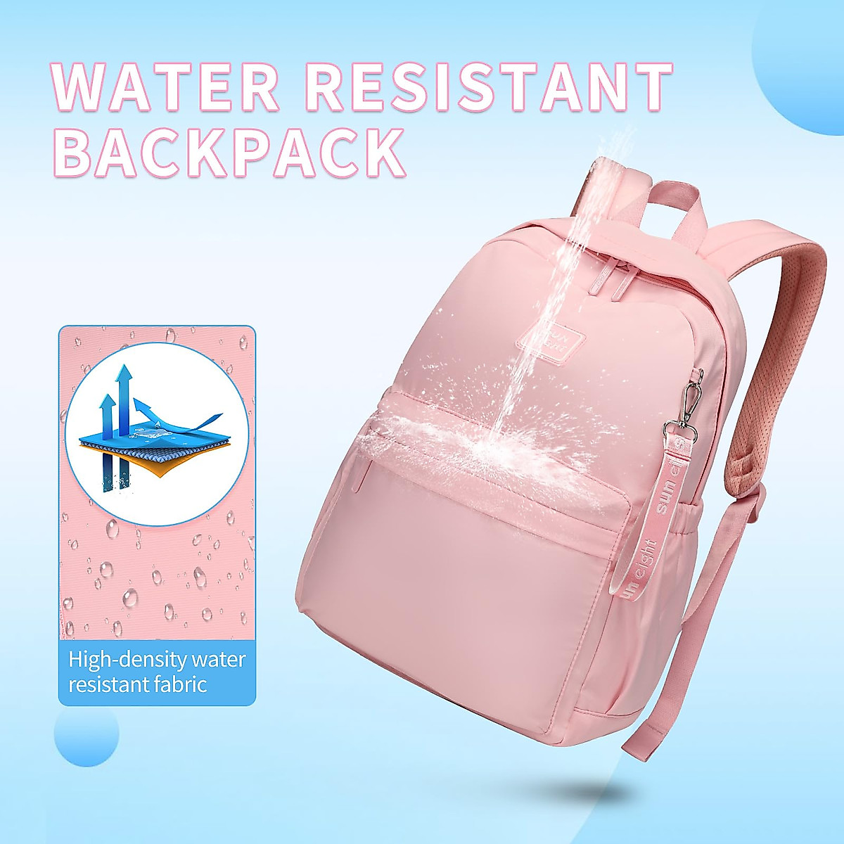 Caran·Y Kids Backpack Girls and Boys Classic School Backpack Light Weight Two Size Multi-pocket Pink