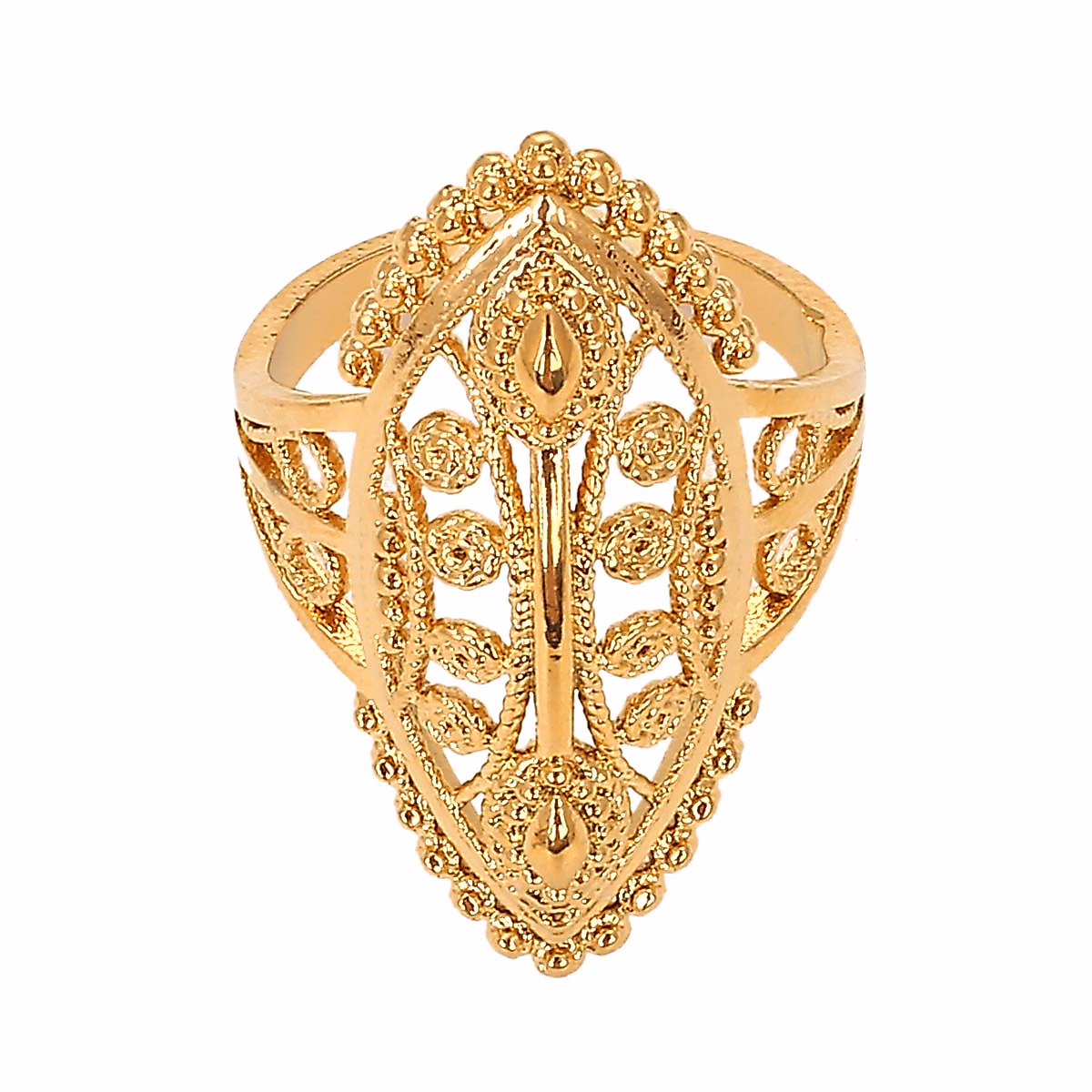 Dubai Golden Ring Gold Color Engagement Adjustable Size Finger Ring African Nigerian Design