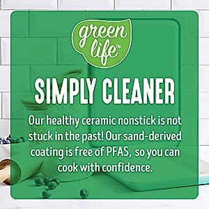 GreenLife Healthy Ceramic Nonstick, 9" x 7" Toaster Oven Cookie Sheet Baking Pan Set, PFAS-Free, Turquoise