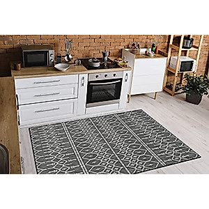 Adiva Rugs Outdoor Indoor Area Rug, Weather Resistant, Easy to Clean, Stain Resistant Floor Mat for Dining Room, Backyard, Deck, Patio (Pebble Weiss, 2' x 3')